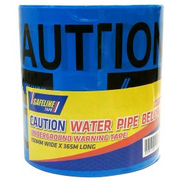 Caution Water Pipe Warning Tape 150mm x 100m | McMahons