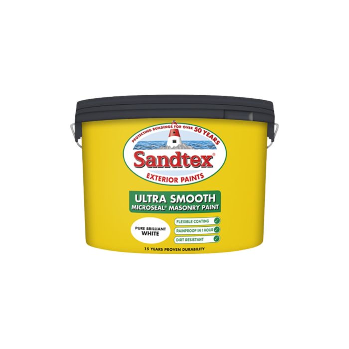 Sandtex Smooth Masonry Paint - 10 L / White | McMahons